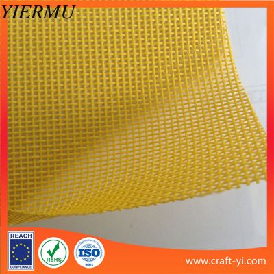 Pvc Coated Polyester Mesh Textile Yellow Color 1x1 Weave Textilene
