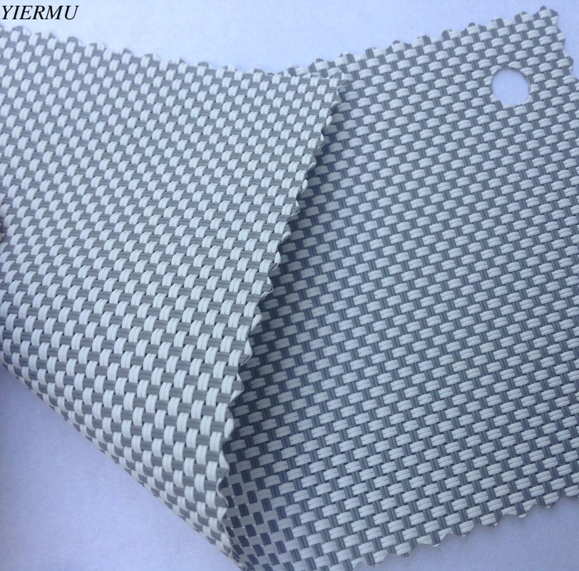 white with gray color textilene 80 UV solar screen wholesale textilene ...