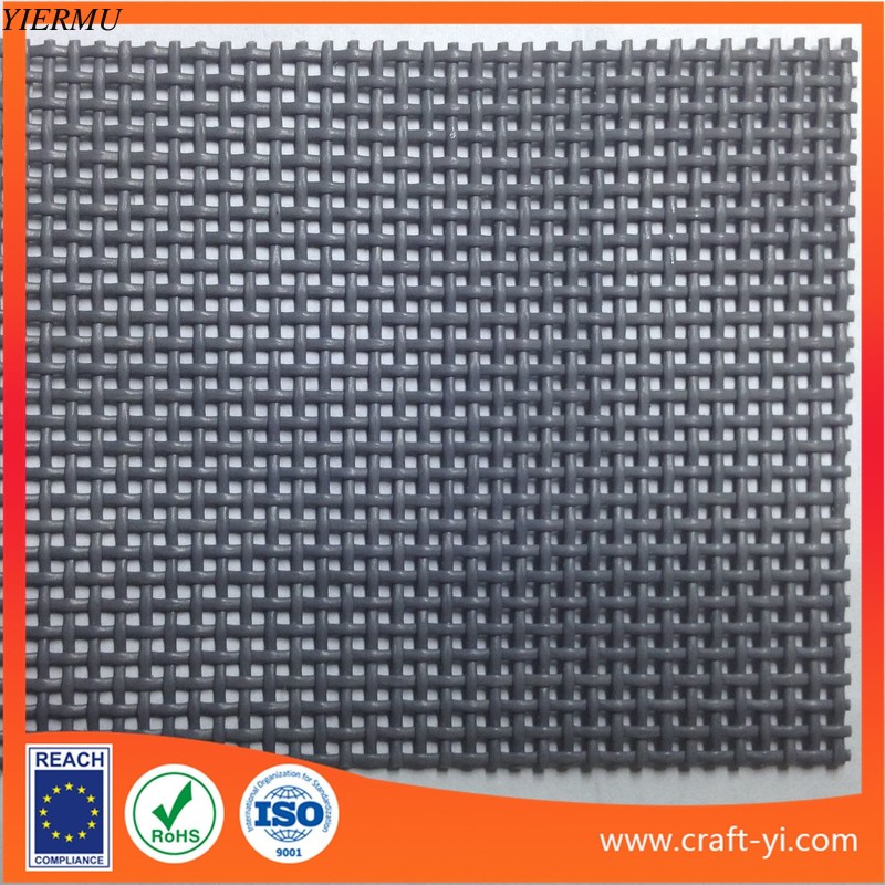 Gray color 1 X 1 wire weave PVC coated mesh fabric Textilene mesh fabrics