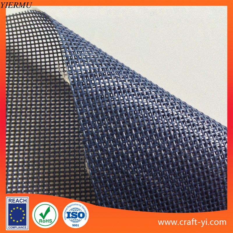 Textilene mesh PVC Coated Polyester fabric dark blue color 1x1 weave ...