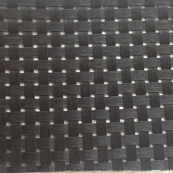 Black Textilene® fabric 8X8 wires PVC coated woven mesh fabrics 61''