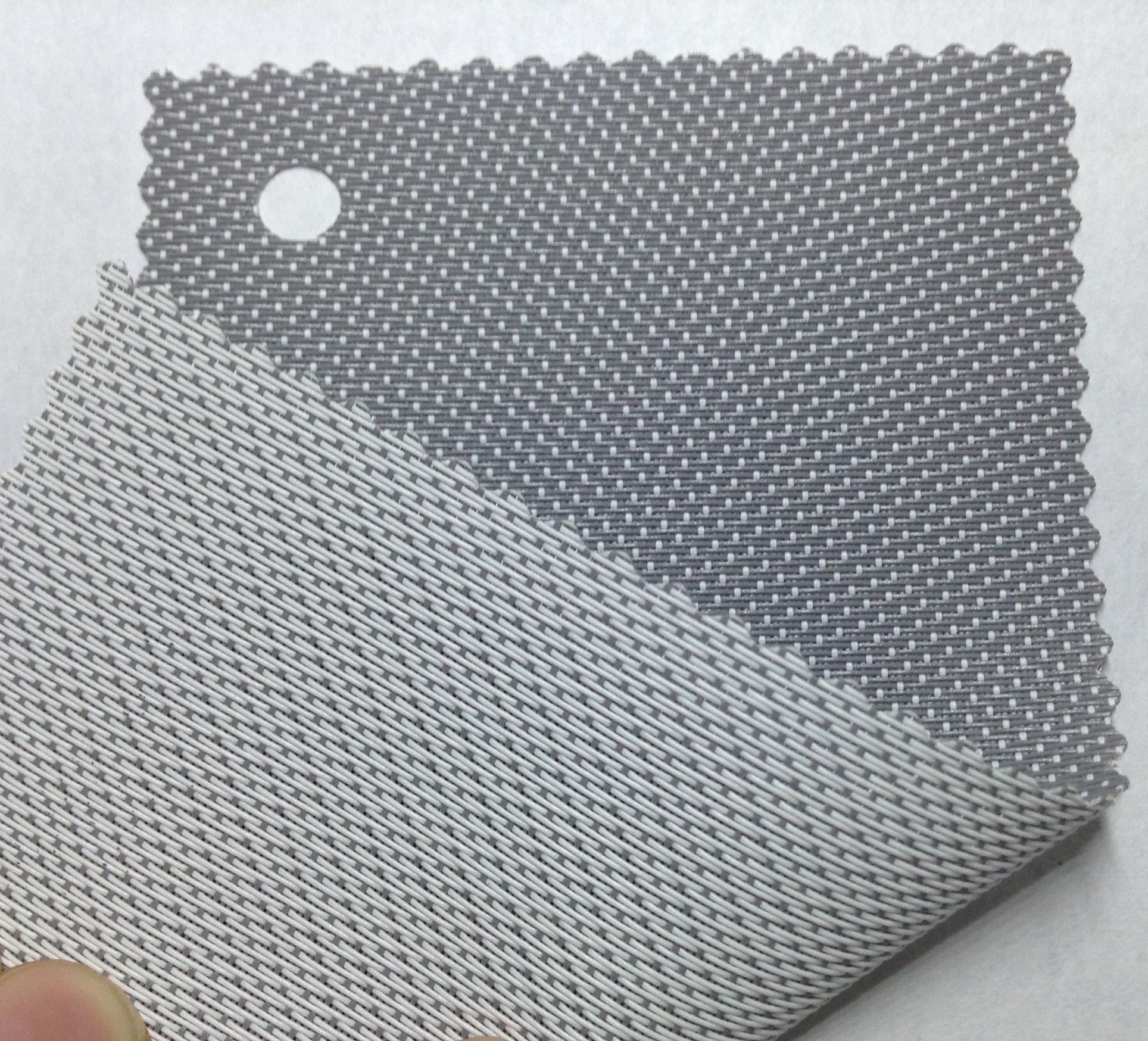 UV sunshade sunscreen mesh fabric clothing in gray color Textilene material
