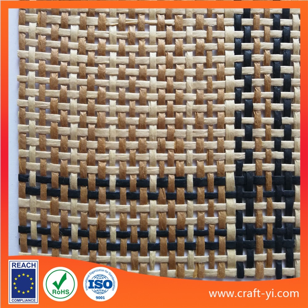 Straw weaving raw materials paper raffia fabric , straw fabric for bag