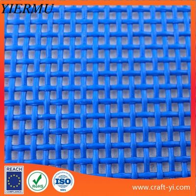 textilene waterproof mesh fabric in blue color 1X1 wire woven style